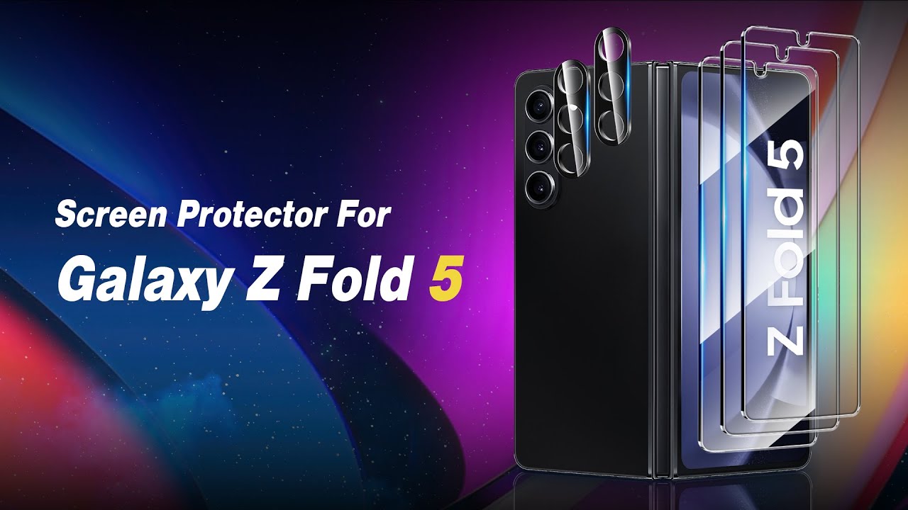 Samsung Galaxy Z Fold 5 Tempered Glass Screen Protector Installation ...