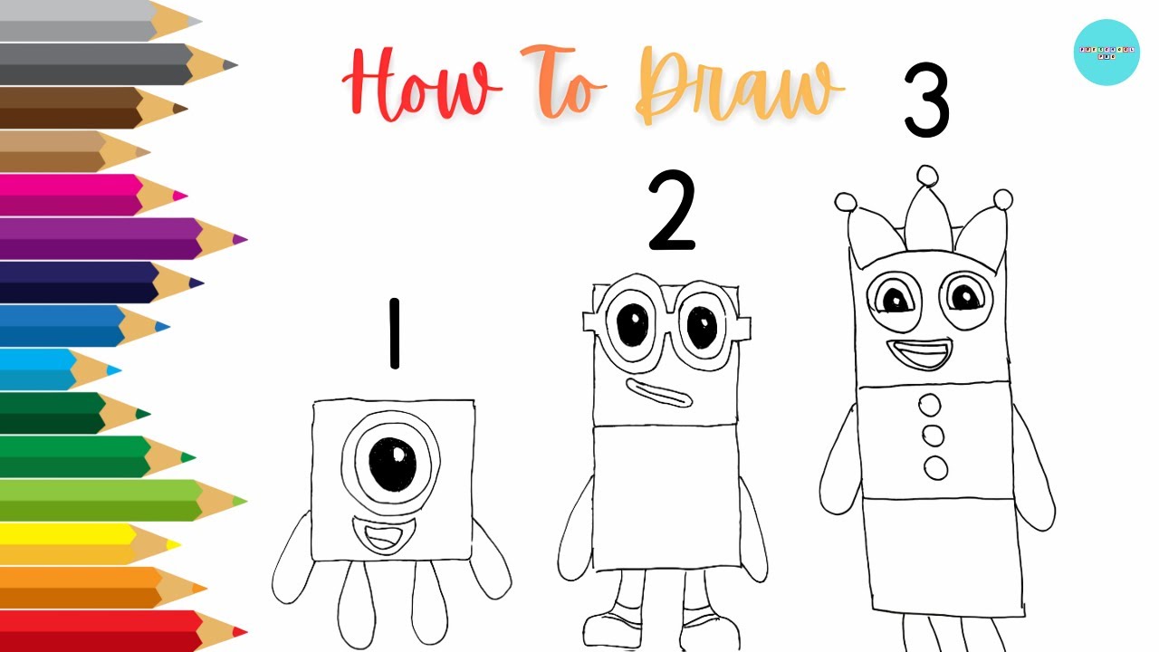 Let's Draw Numberblocks One, Two & Three | Learn Counting & Math ...
