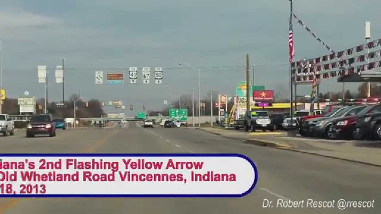Driving through the Vincennes Indiana's Horizontal Flashing Yellow ...