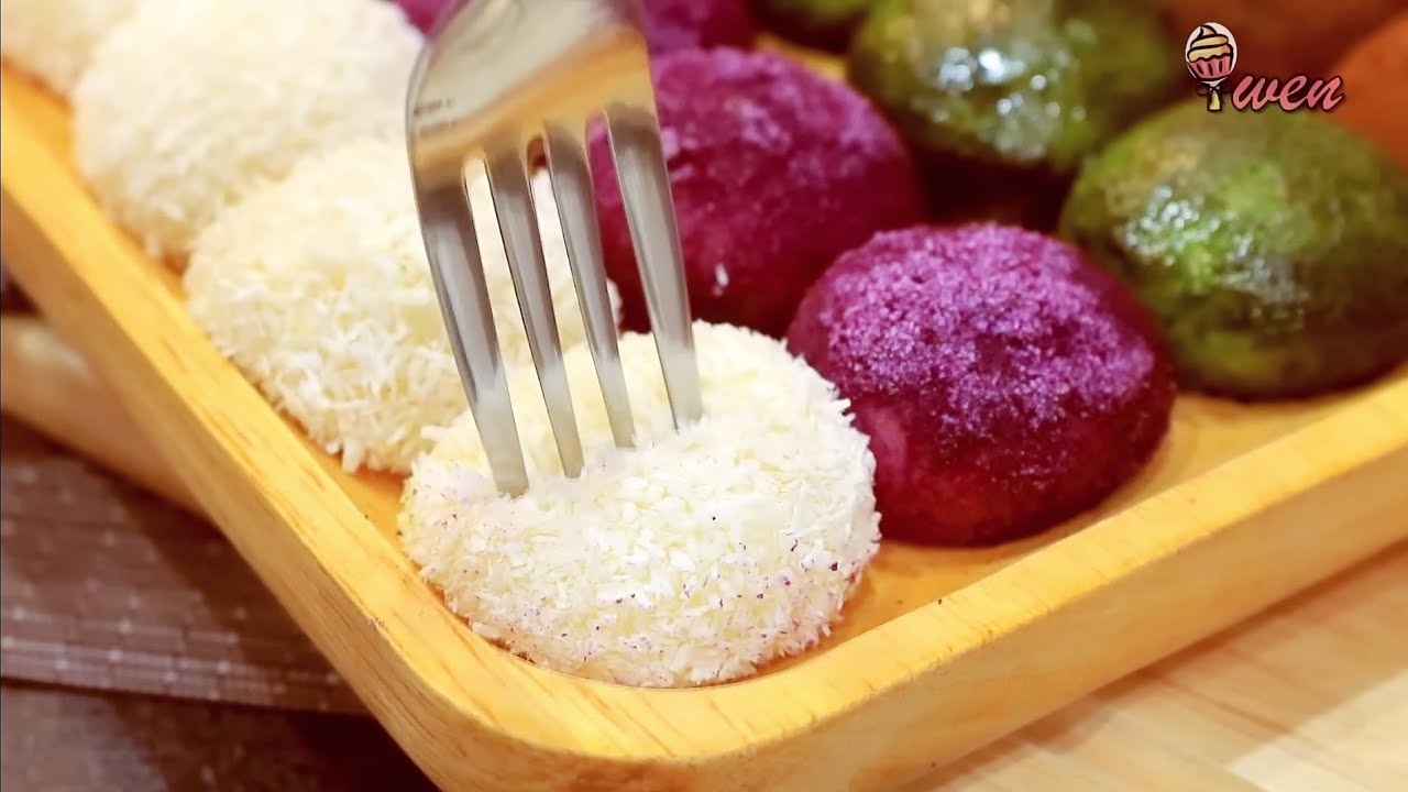 蘸酱麻薯食谱Mochi with Dipping Sauce 4Flavors Recipe|4种口味,Q弹柔软拉丝,隔夜不干Q Soft ...