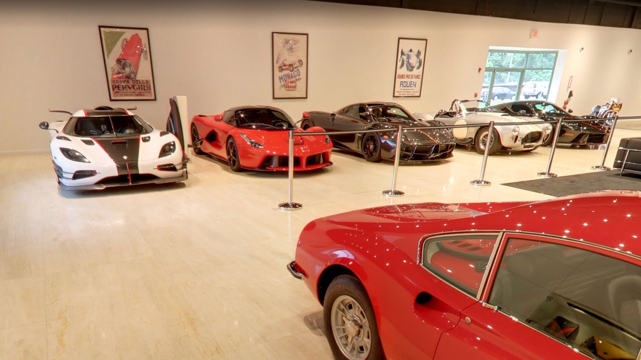 Tour of Ferrari Lake Forest (TONS OF HYPERCARS) - YouTube