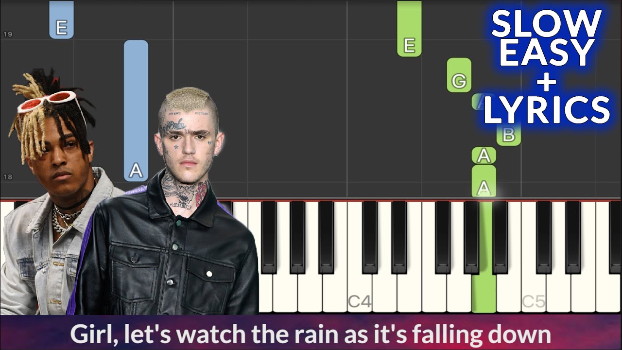 Lil Peep & XXXTENTACION - Falling Down SLOW EASY Piano Tutorial ...