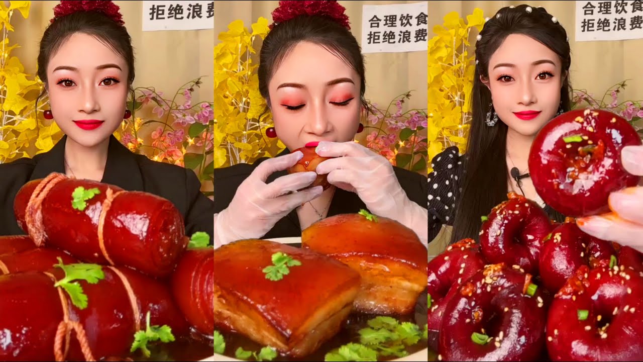 Braised Pork Belly Mukbang Eating Sounds | 삼겹살 먹방 먹는쇼 | 중국 고기 먹방 모음 ...