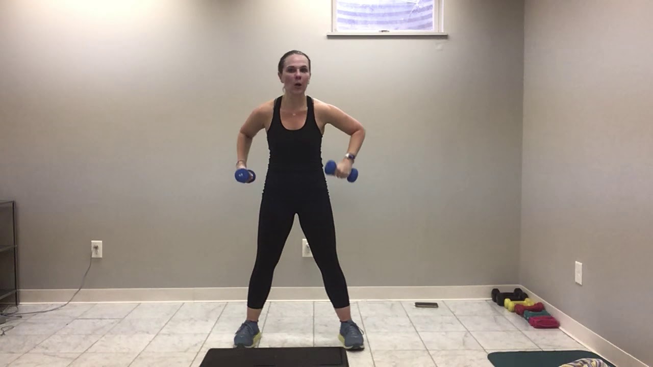 Step and upper body workout - YouTube