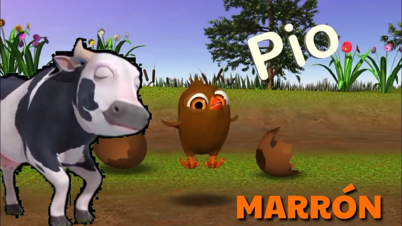 El Pollito Pio en color marrón (parodia) con la vaca lola - YouTube