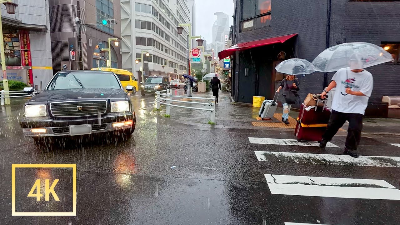Heavy Rain Walk around Nagoya Station, JAPAN | 4K HDR | Exotic City ...