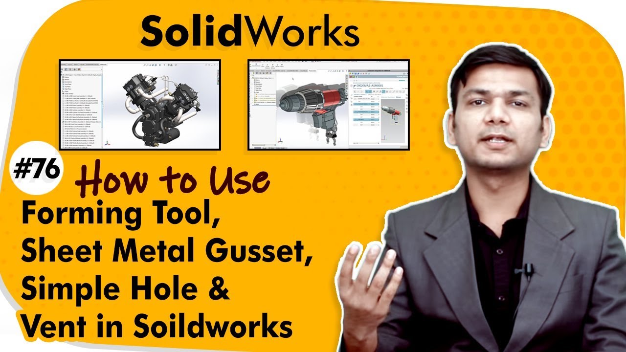 How to Use Forming Tool, Sheet Metal Gusset, Simple Hole and Vent in ...