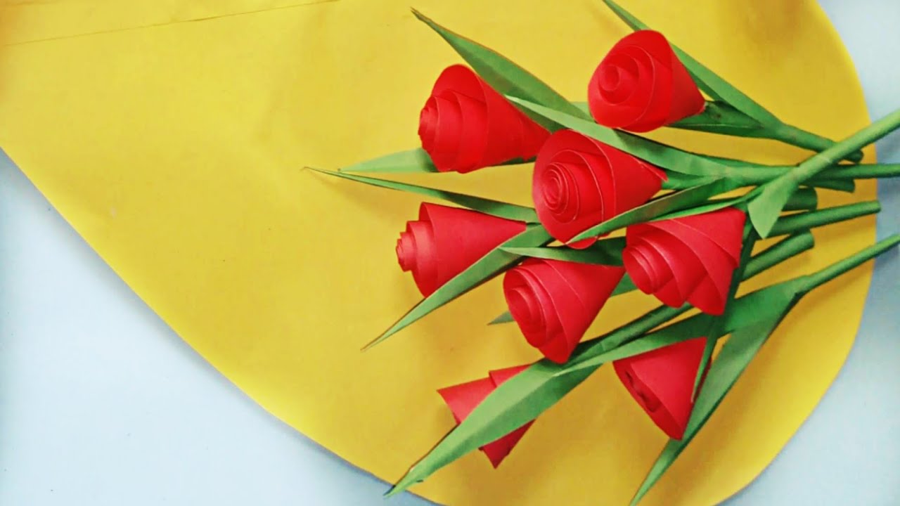 Rose Flower Form Paper⏩How To Make Rose Form Paper💖Paper Rose |Paper ...