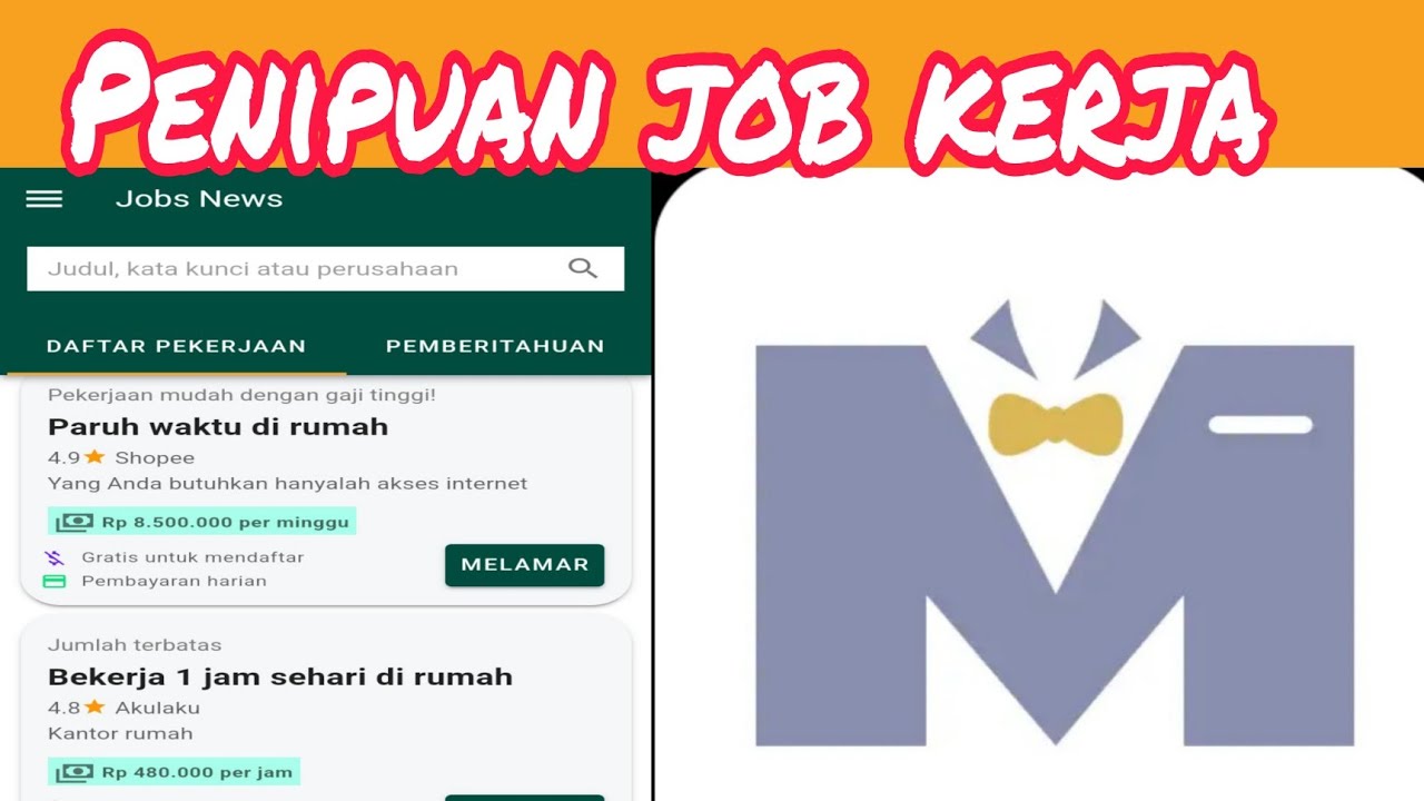Mino Penipuan | Modus Iklan kerja Paruh Waktu Jobstreet Scam - YouTube