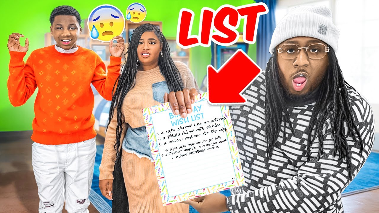Our Son Gave Us A Crazy List For His Birthday - YouTube