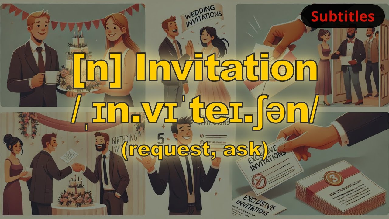 [n] Invitation meaning (request, ask) with 5 examples - YouTube