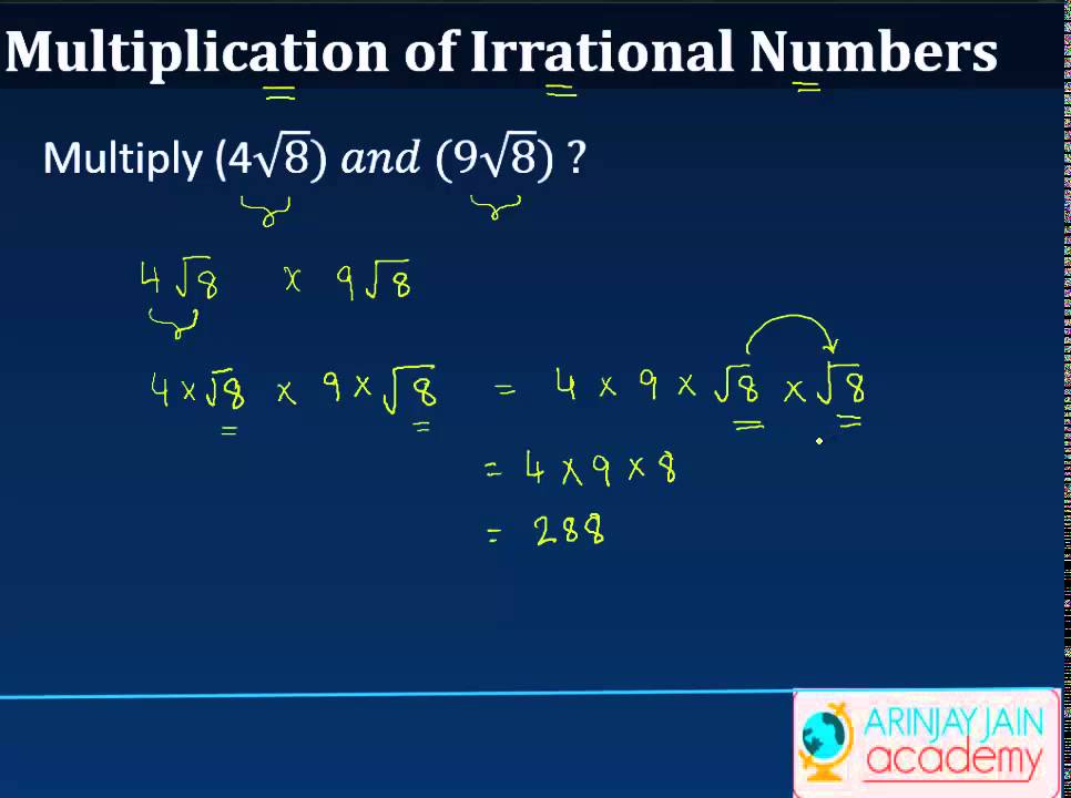 Multiplication Of Irrational Numbers Class 9 Mathematics SSC ICSE Multiplication Of Irrational Numbers Class 9 Mathematics SSC ICSE
