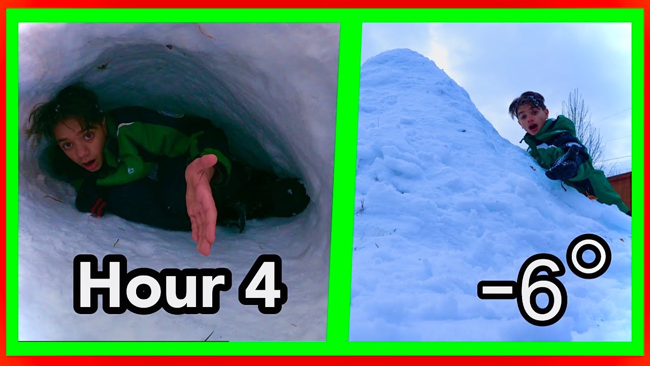 LAST to leave SNOW fort WINS!!! + Igloo build [Part 1] - YouTube