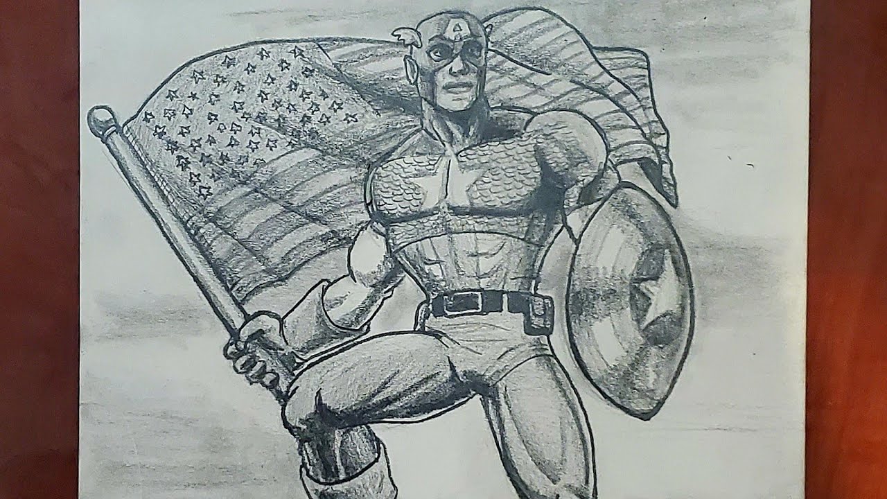 Drawing Captain America with General's Pencils - YouTube