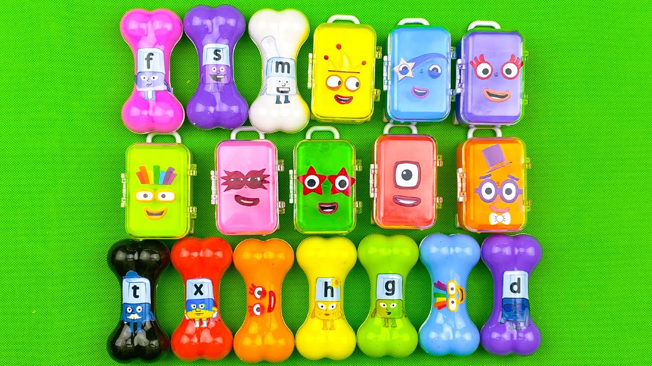 Numberblocks and Alphablocks | Looking Slime Clay With Mini Bone ...