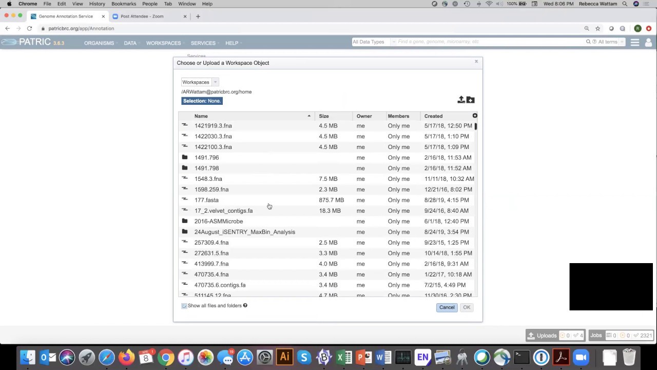 Uploading contig files to PATRIC workspace - YouTube