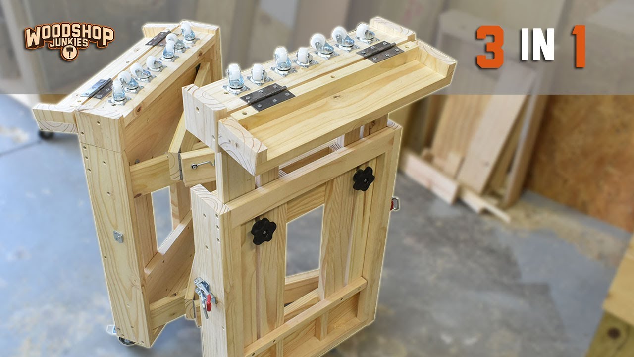 Small Workshop Game Changer! DIY 3-in-1 Saw Horse and Outfeed Support ...