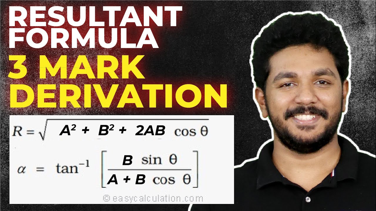Plus one Physics | RESULTANT FORMULA | 3 Marks Derivation | Motion in a ...