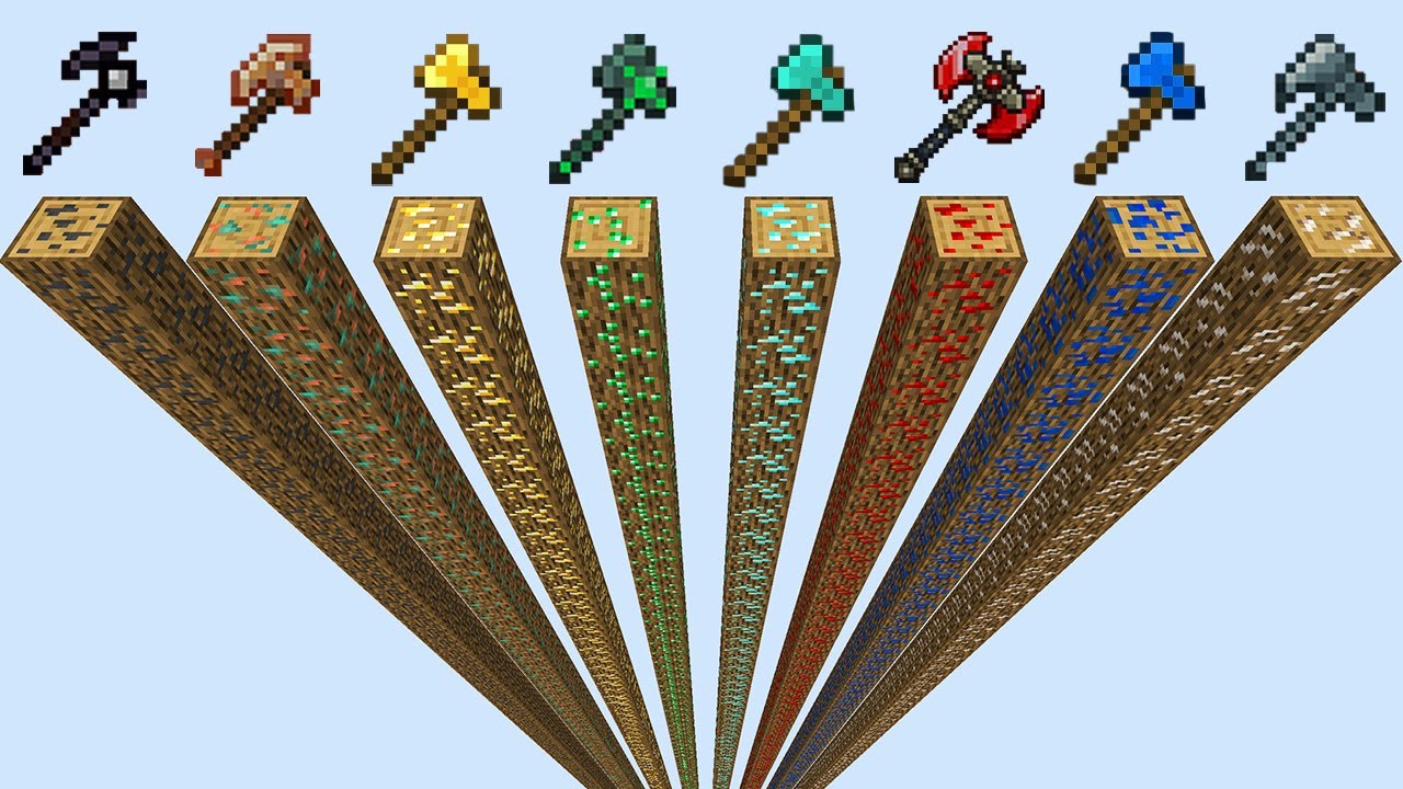 which axe is more powerful tool in Minecraft? - YouTube