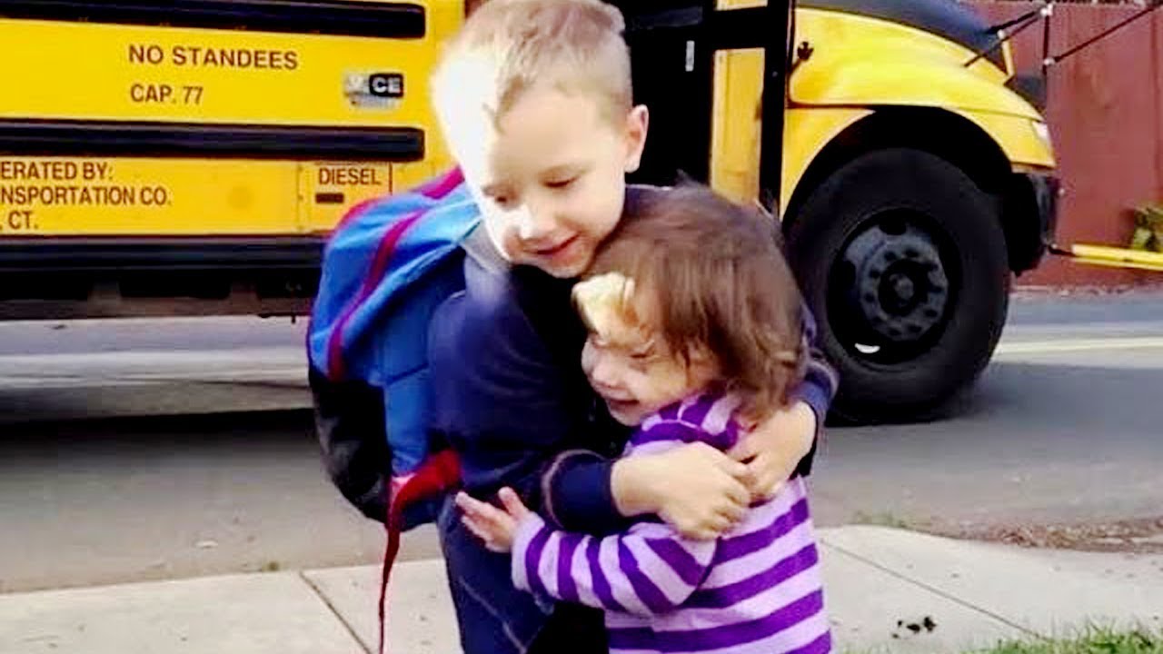 Cute Babies Waiting Big Brother and Sister go Home Back|| Funny Video ...