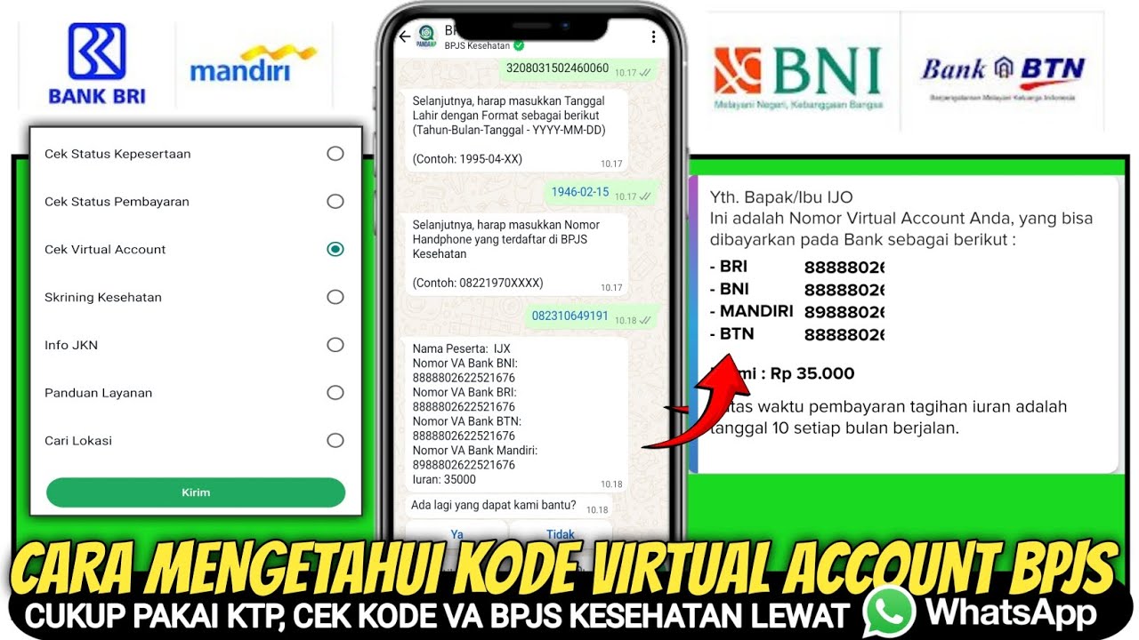 Cukup pakai Whatsapp!! Cara mengetahui nomor virtual account Bpjs ...