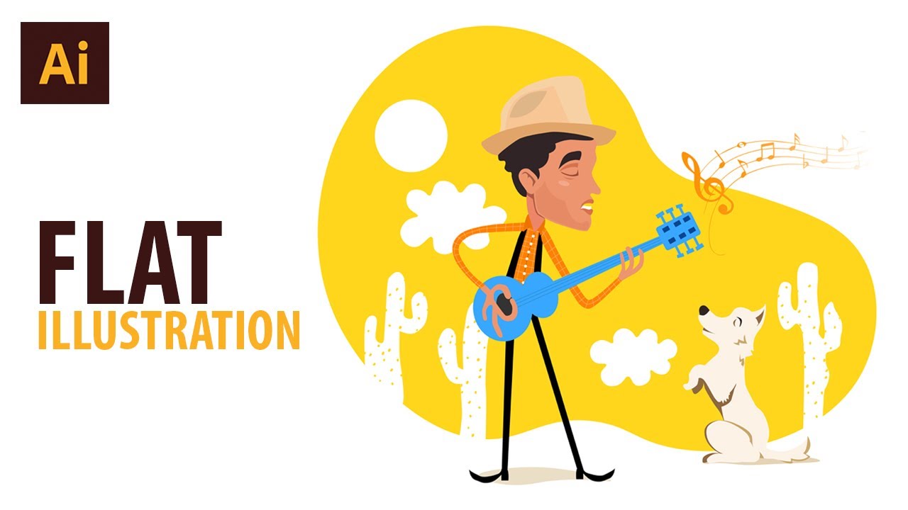 How to draw flat illustration | Adobe illustrator - YouTube