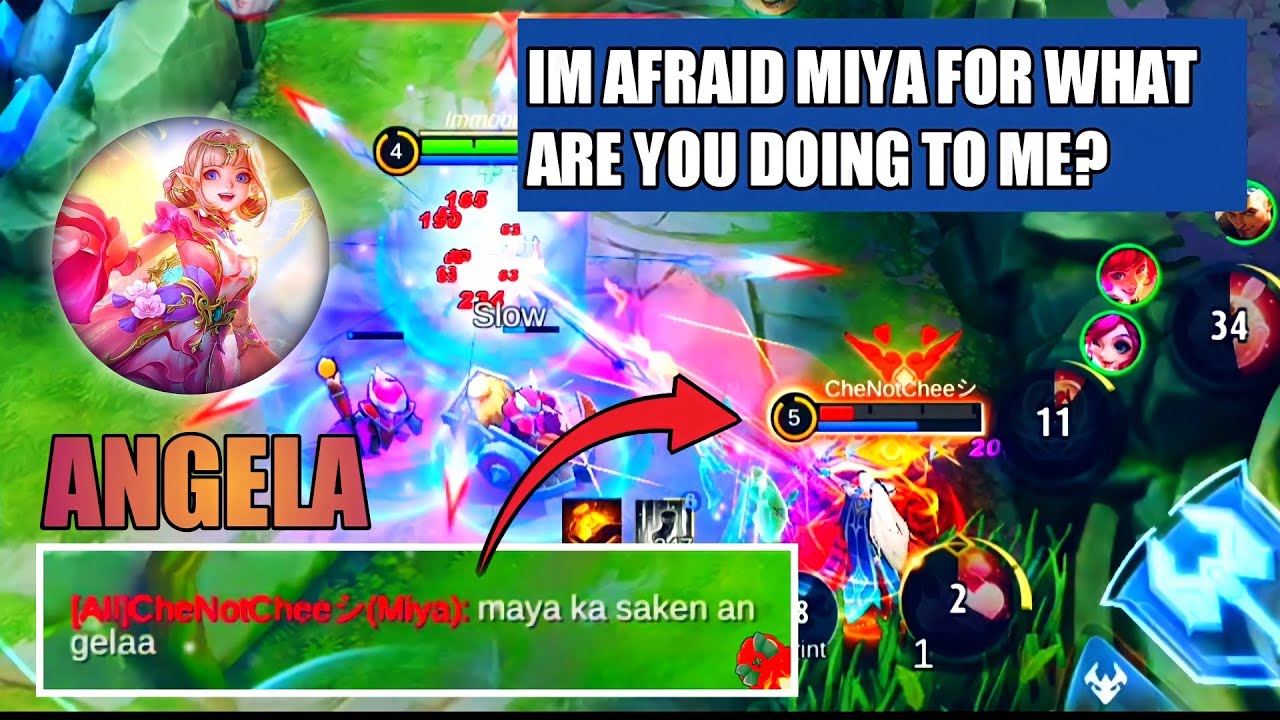 MIYA SCARED ME OMG IM AFRAID!! 🤯😳👻| ANGELA BEST BUILD 2022 | TOP GLOBAL ...