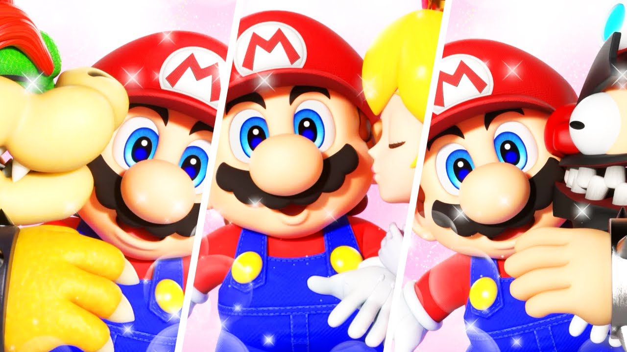 Super Mario RPG (Switch) - All Kissing Scenes (Wedding Minigame) - YouTube