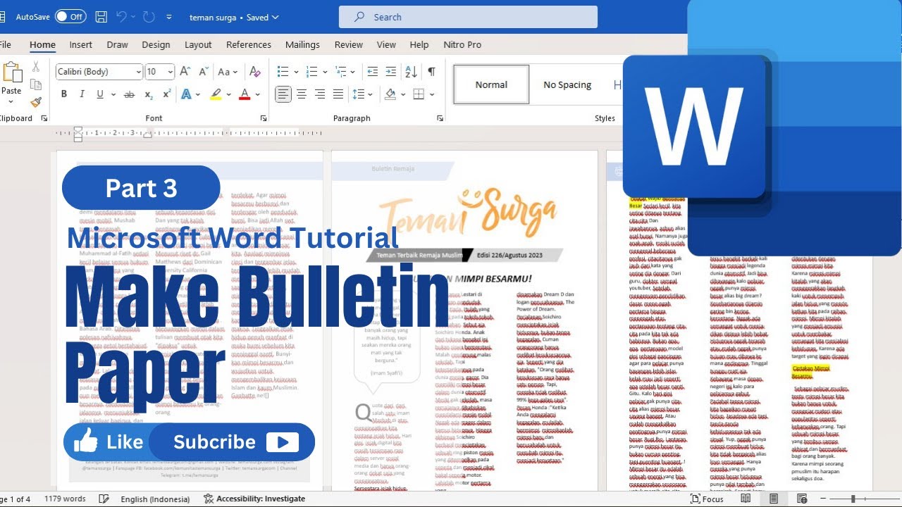 How to make Bulletin paper in Microsoft Word! - YouTube