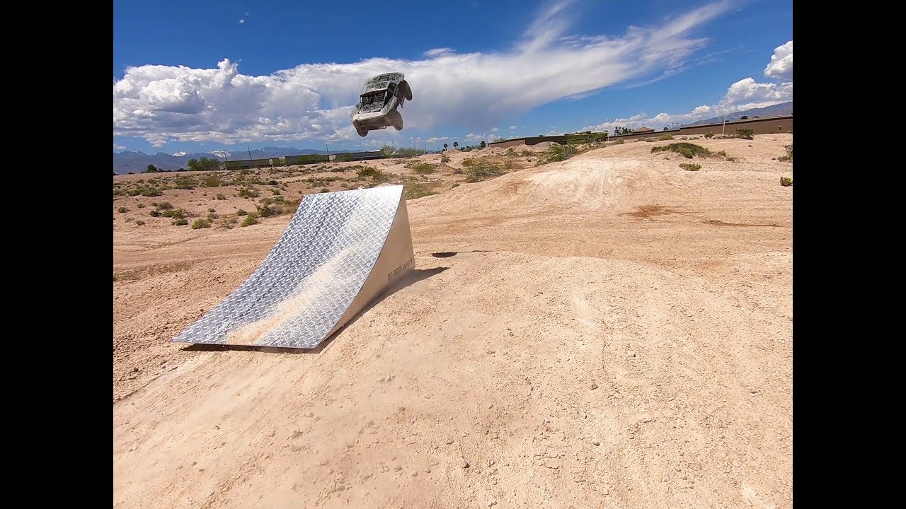 HUGE 50 foot jump on an RC Bash Ramp! - YouTube