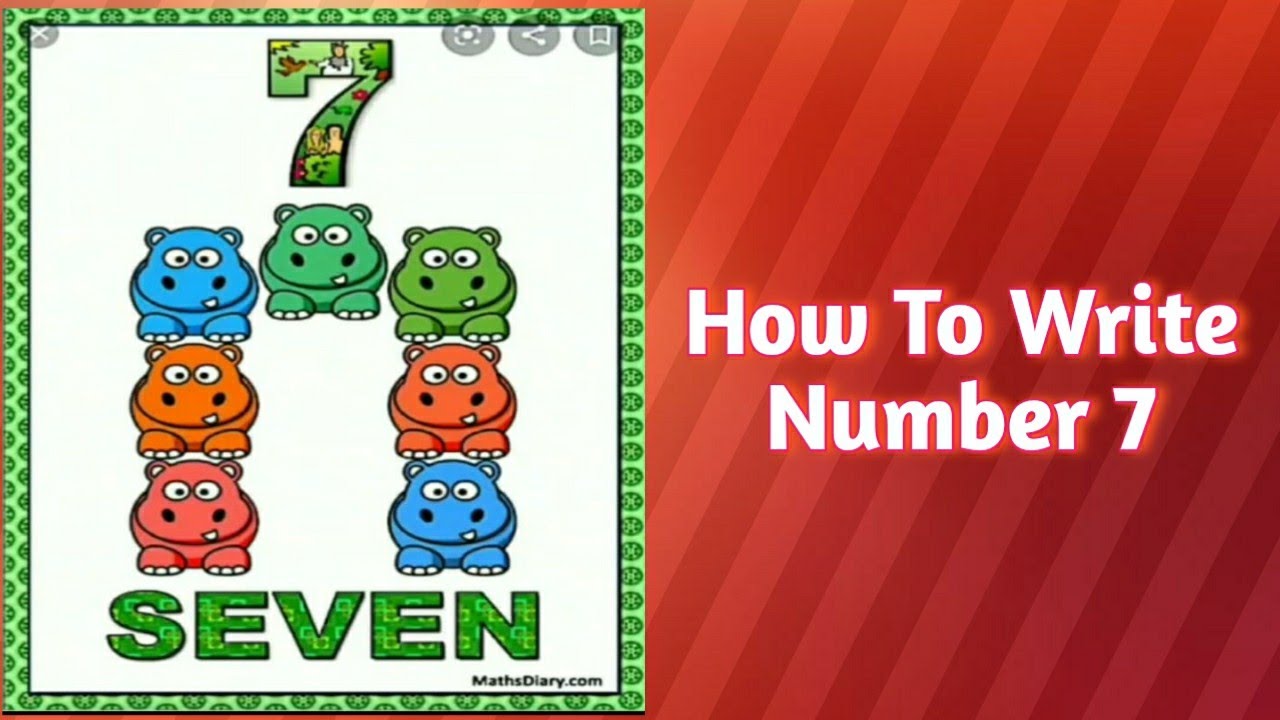 How To Write Number 7 - YouTube