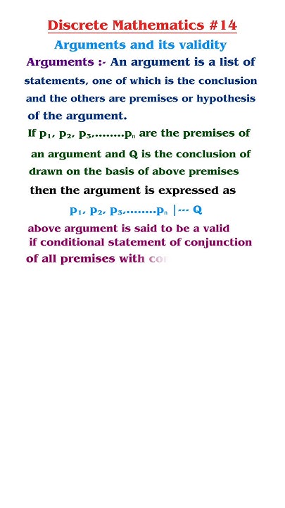 Discrete Mathematics 14|| Argument and Validity ||Propositional calculus|| dr gajendra pal - YouTube