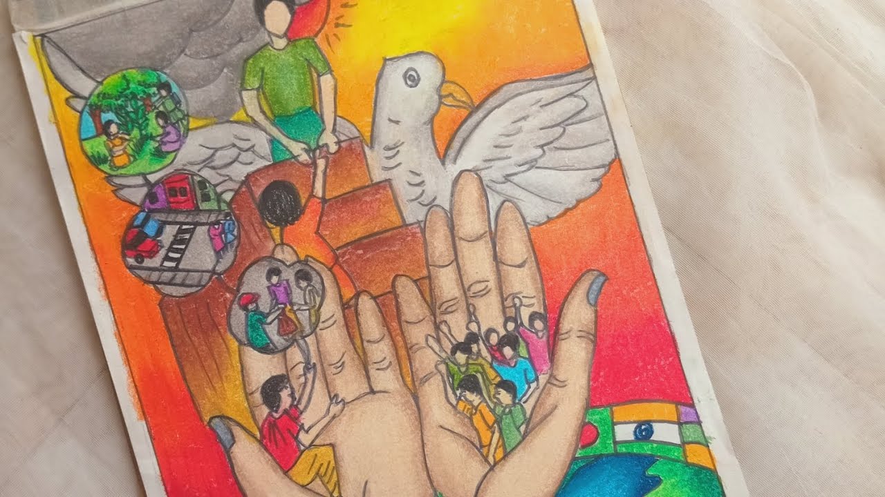 International Peace Day Poster Drawing [How to draw World Peace Day ...