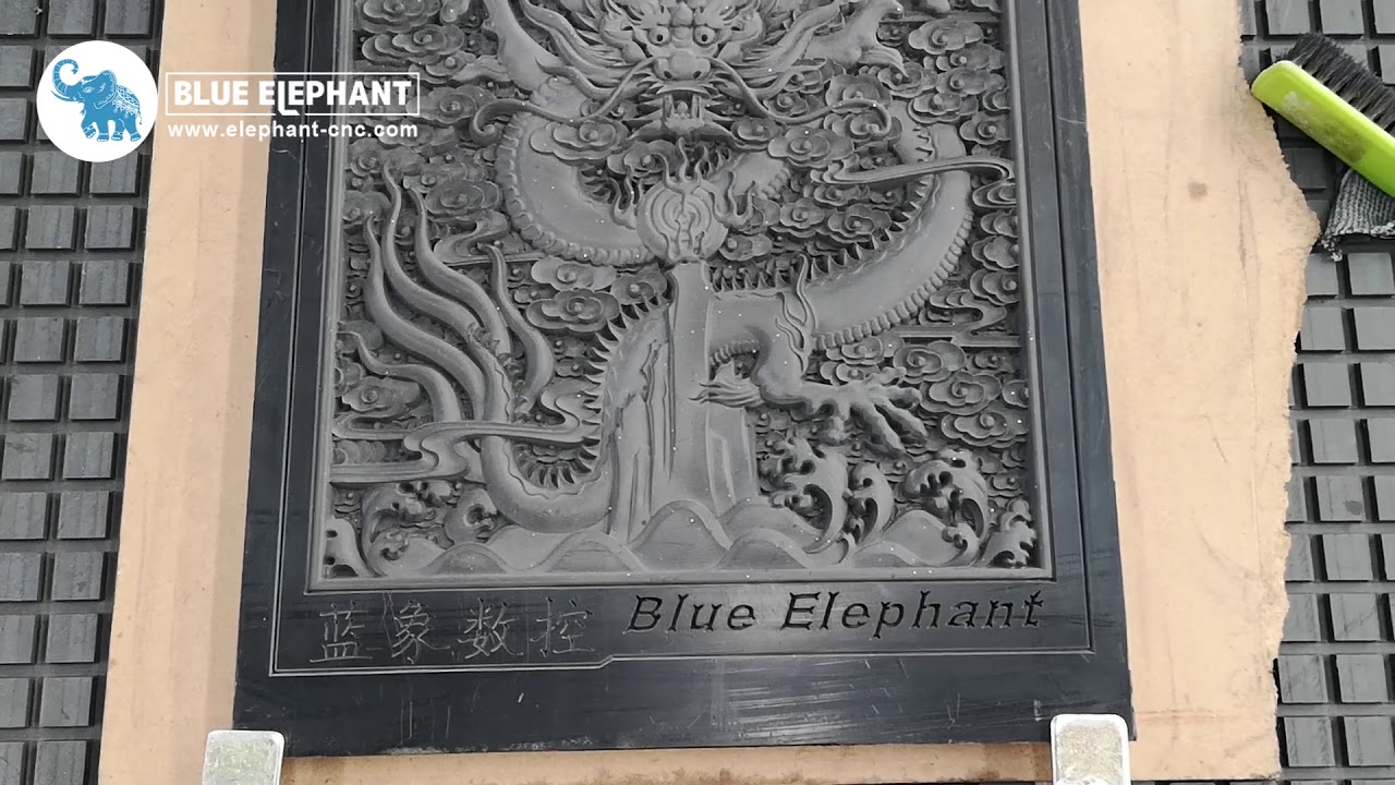 Blue Elephant CNC Router Engraving PVC Sample Display - YouTube