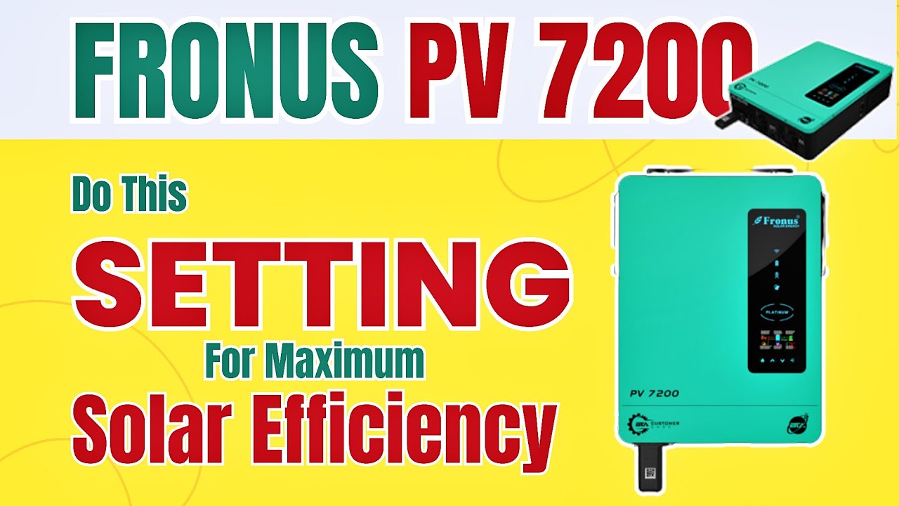 Fronus PV 7200 setting for maximum solar efficiency. #solarenergy # ...