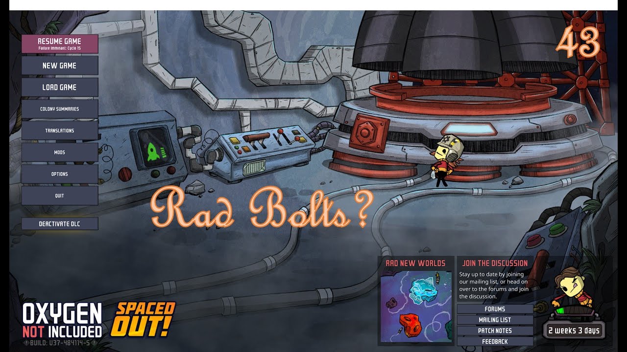 Oxygen Not Included - Spaced Out! - Rad Bolts?_ep43 - YouTube