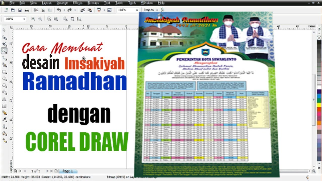Cara Membuat Desain Imsakiyah Ramadhan Dengan Corel Draw - YouTube