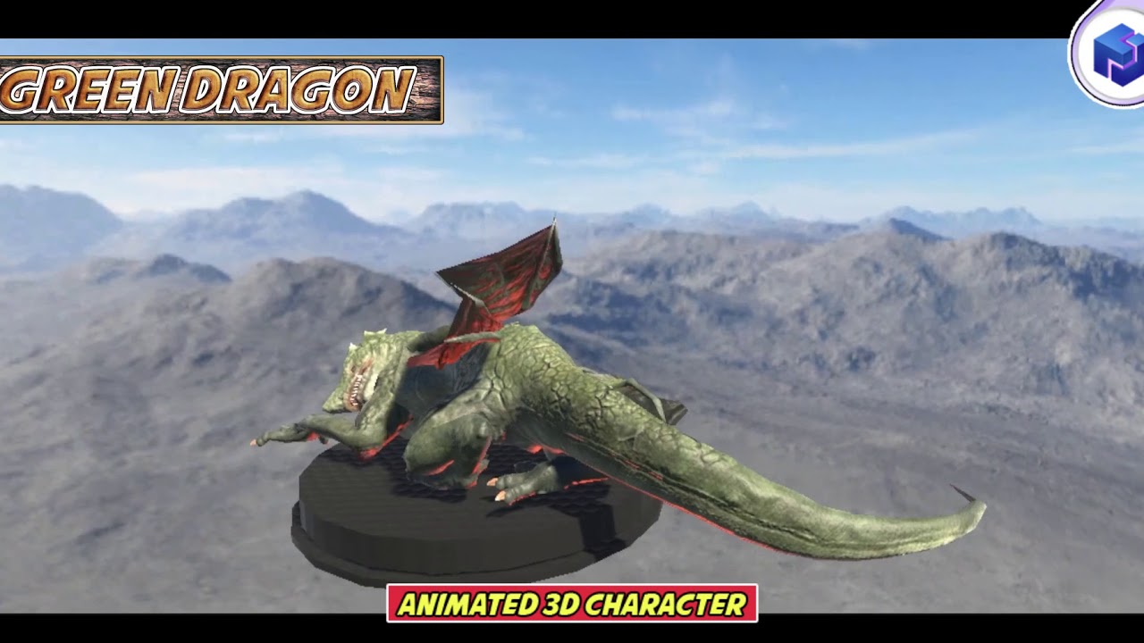 Green Dragon animated 3d Character - YouTube