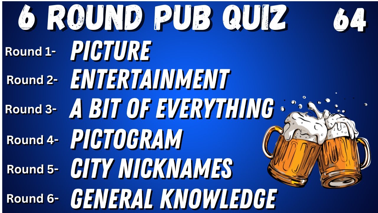 Virtual Pub Quiz 6 Rounds: Picture, Entertainment, City Nicknames ...