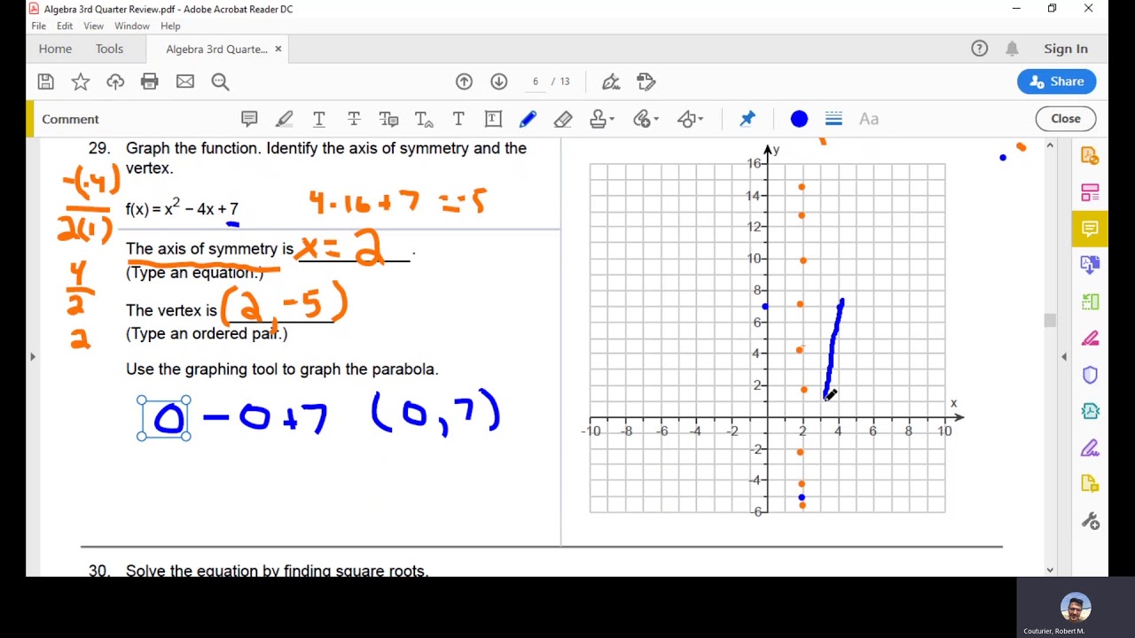 Algebra Quarter 3 Review EOC pt 4 - YouTube