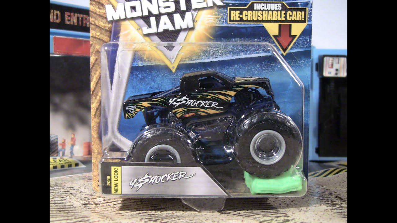 Hot Wheels Monster Jam Shocker Flashback 2018 Unboxing - YouTube