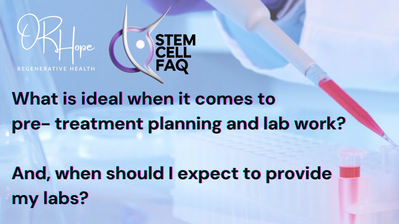 Stem Cell FAQ's - Ordering Pre-Treatment Lab Work - YouTube