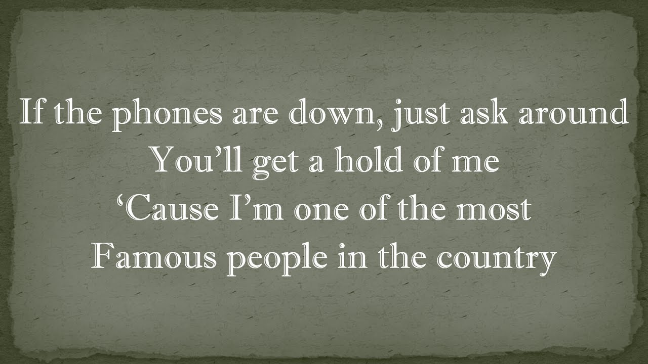 Brad Paisley - Famous People (Lyrics) - YouTube