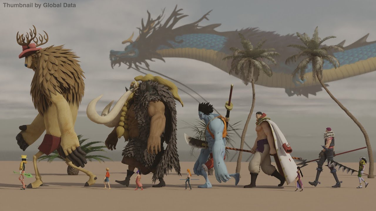 One Piece Size comparison 3D | 3d Animated Size Comparison - YouTube