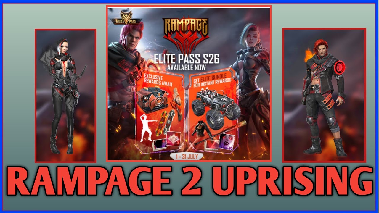 Rampage || Uprising |Season 26 Free Fire Elite Pass Update and Bundle ...