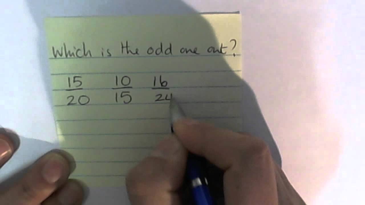 Fraction starter odd one out 3.wmv - YouTube