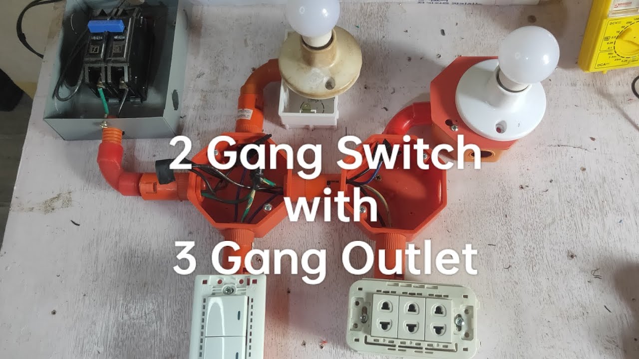 2 Gang Switch with 3 Gang Outlet Wiring Tutorial - YouTube