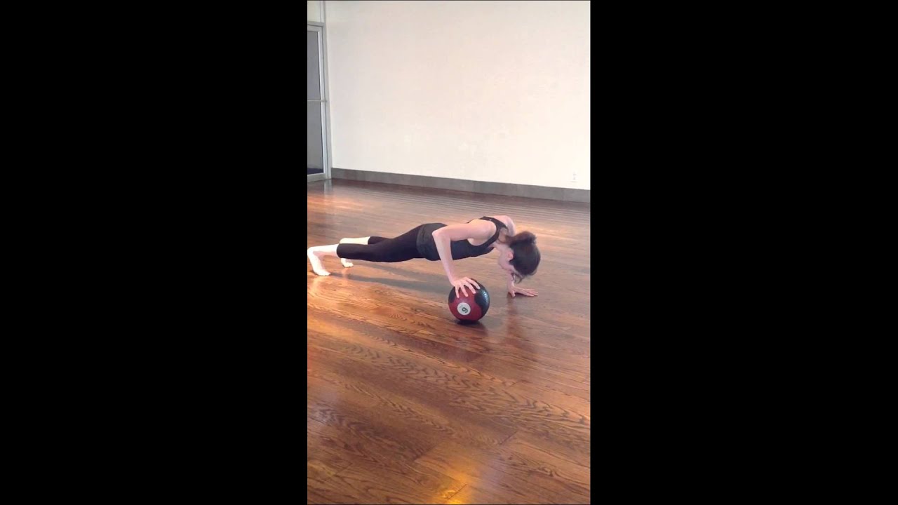 Rolling push-up on medicine ball - YouTube