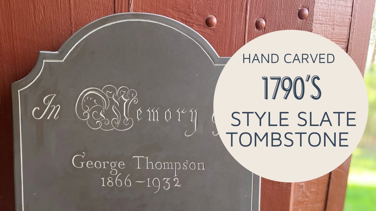 JUST CARVED 1790s Style Slate Gravestone! - YouTube