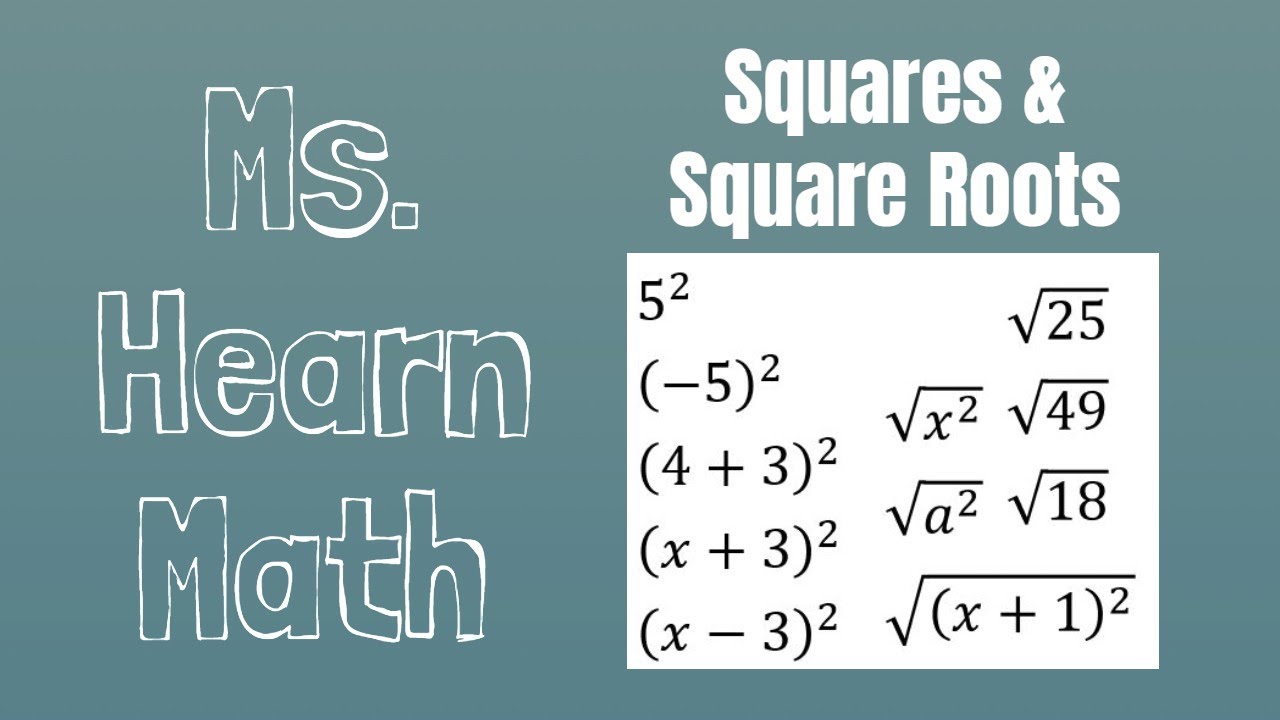 Geometry Part 16 Review Squaring and Taking Square Roots of Numbers and ...